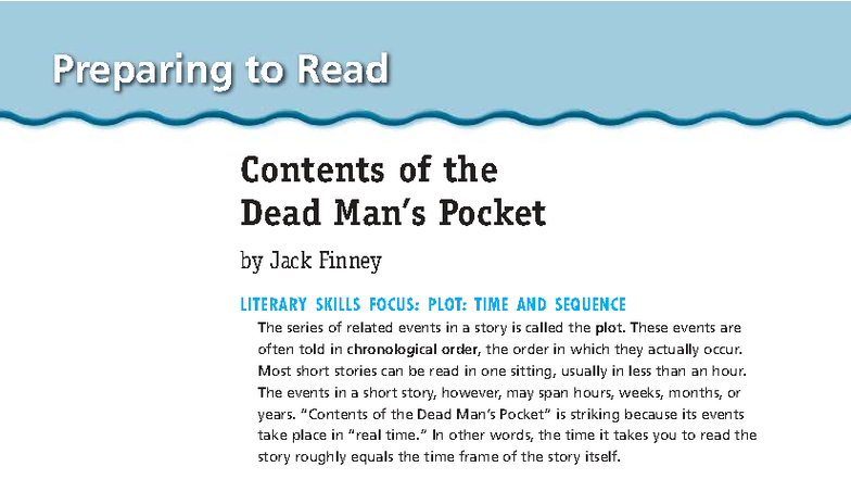 LITERARY ANALYSIS: "Contents of the Dead Man's Pocket" (ENG 101) - Studocu