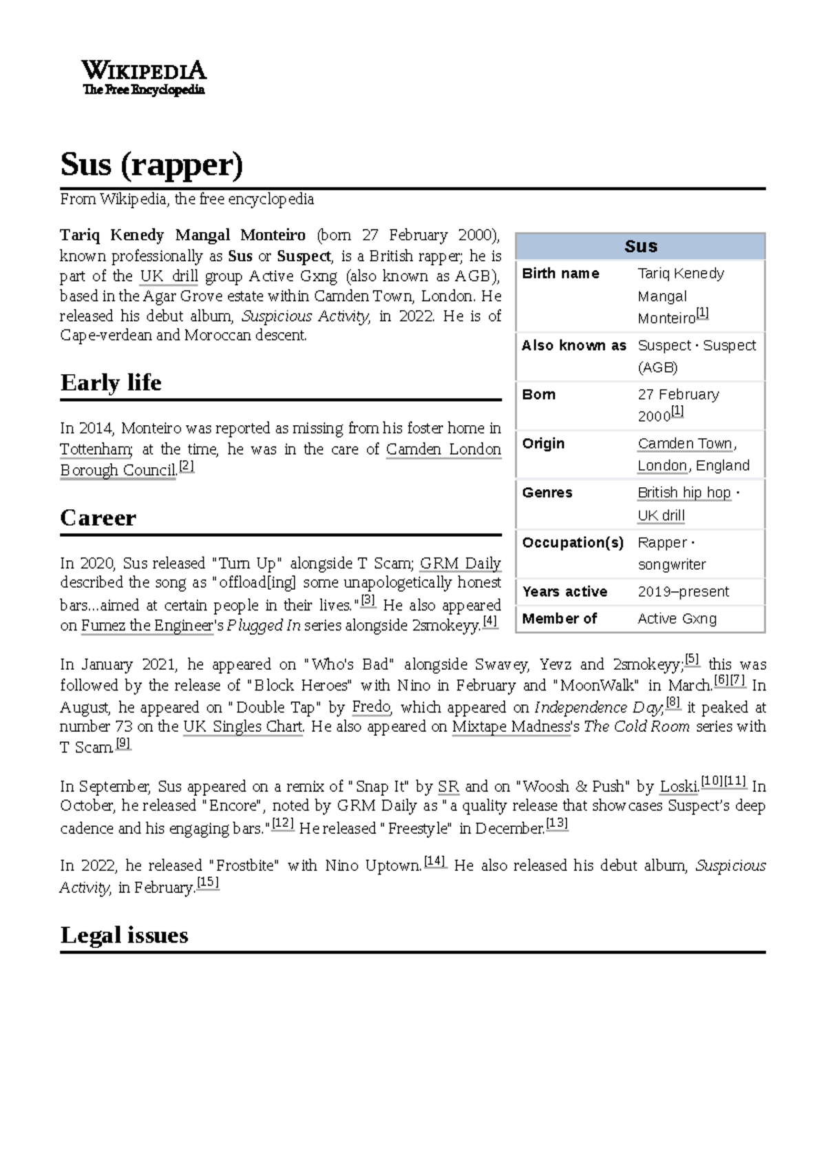 Sus (Rapper) - A Deep Dive into Tariq Kenedy's Life and Career - Studocu