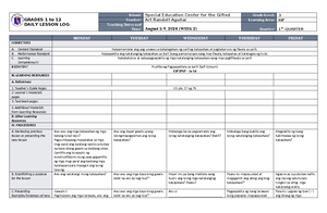 TOS for Grade 6 - Table of specification on creating exam. - Address ...