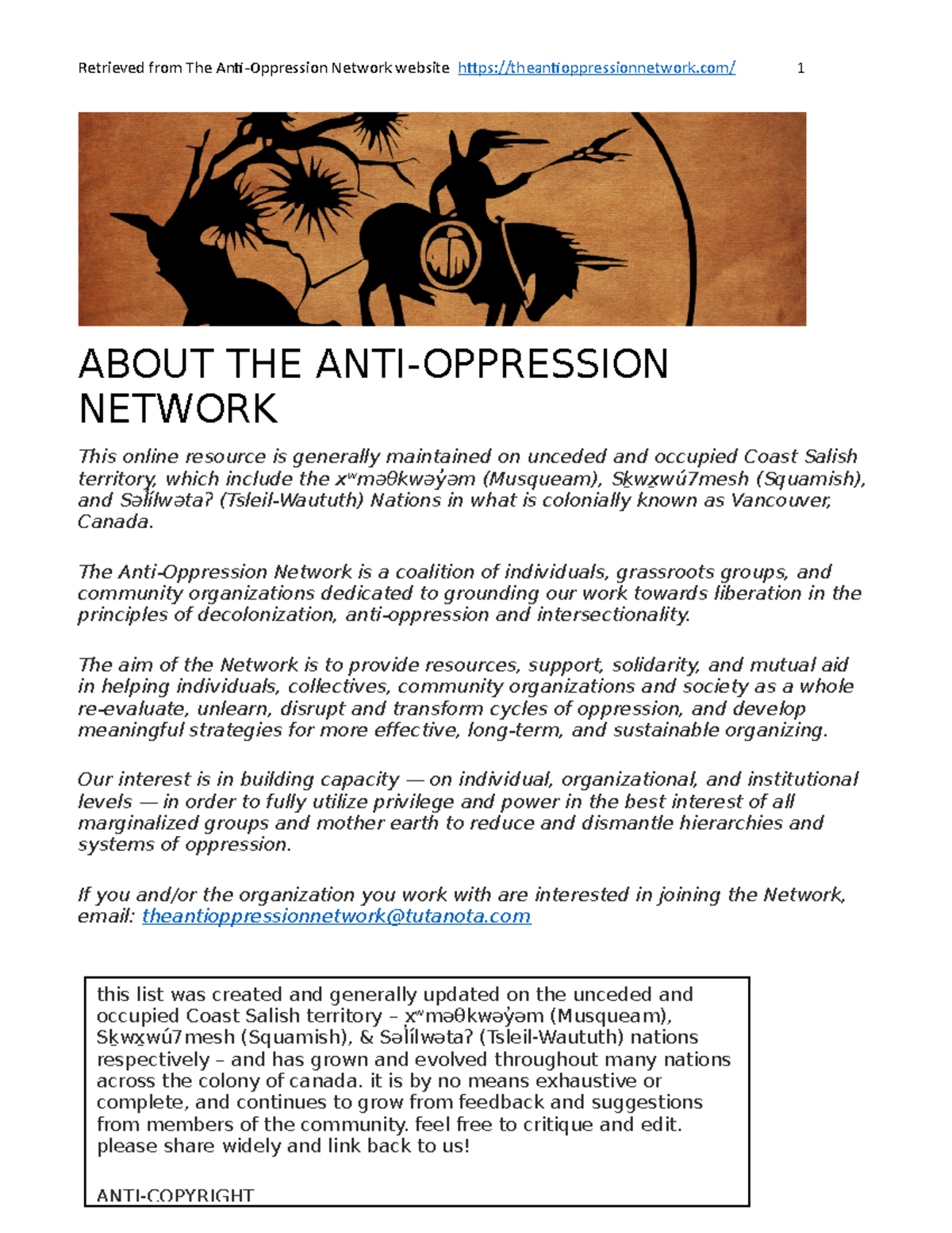 The Anti-Oppression Network Terminology Week 6 - ABOUT THE ANTI ...
