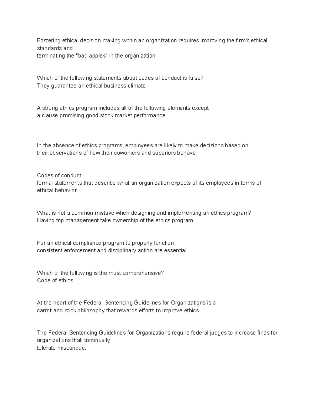 Ethics Exam 2: Insights from Chapters 8 and 9 on Decision Making - Studocu