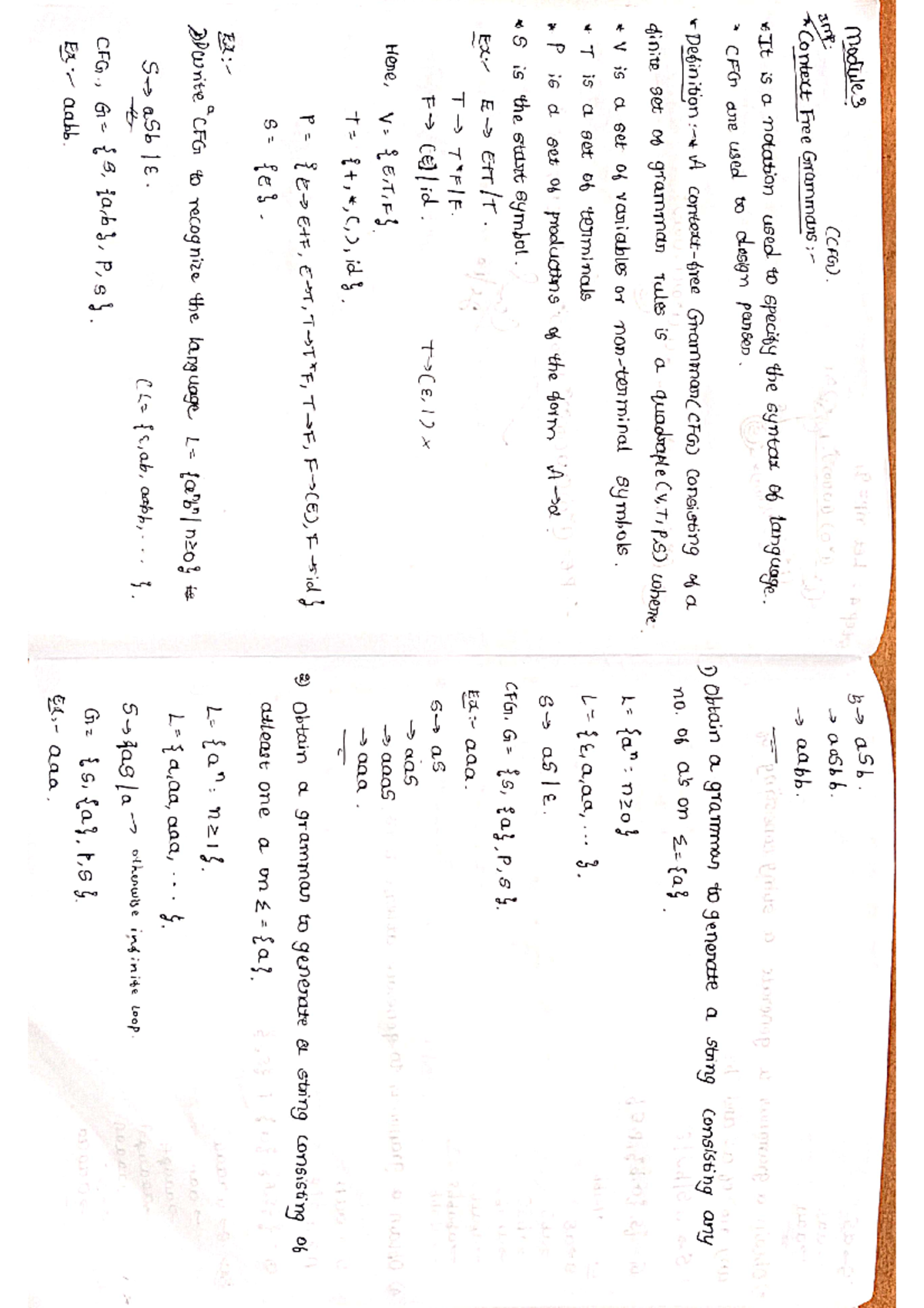 Module 3 - CFG Notes and Grammar Parsing Techniques - Studocu