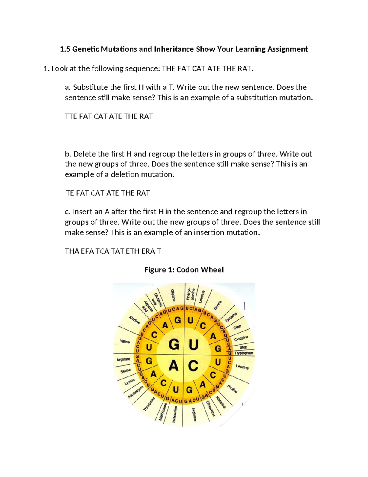 1.5 Genetic Mutations and Inheritance - Show Your Learning Assignment ...