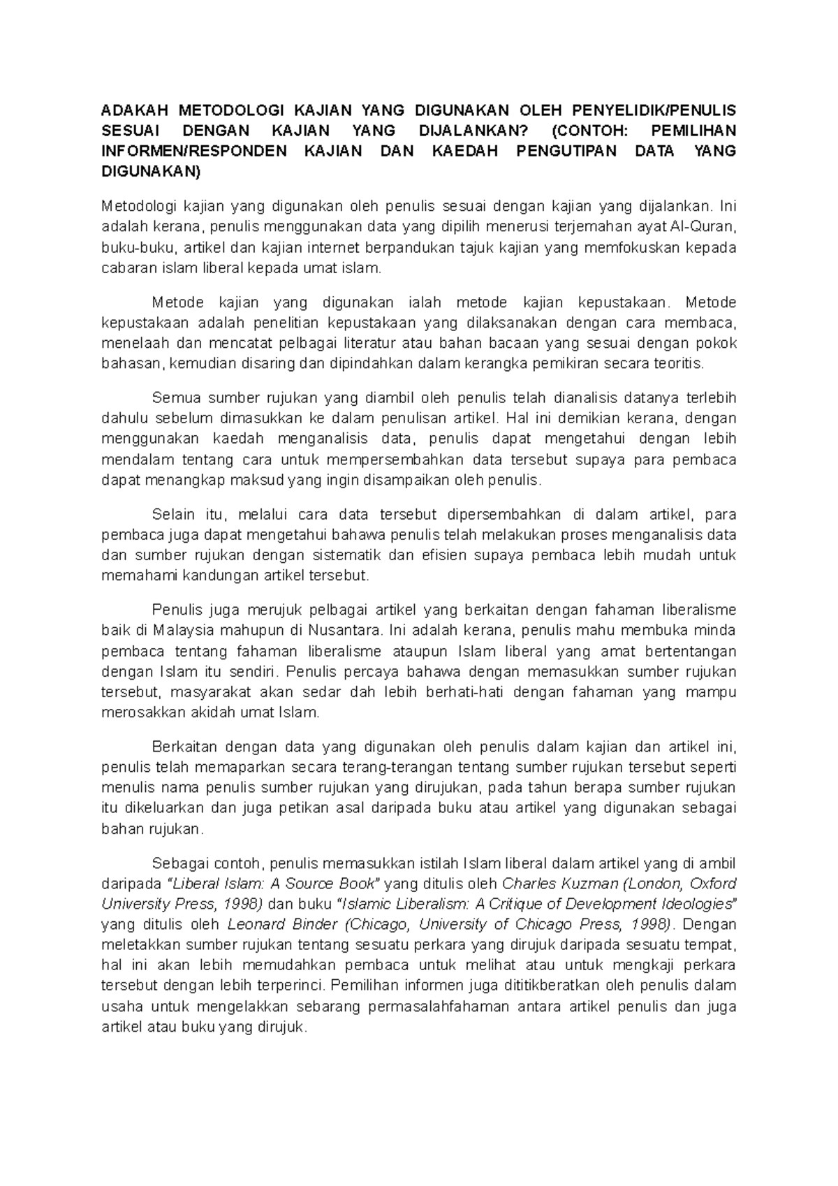 CTU552 Article Review - Philosophy and current issues - UiTM - Studocu