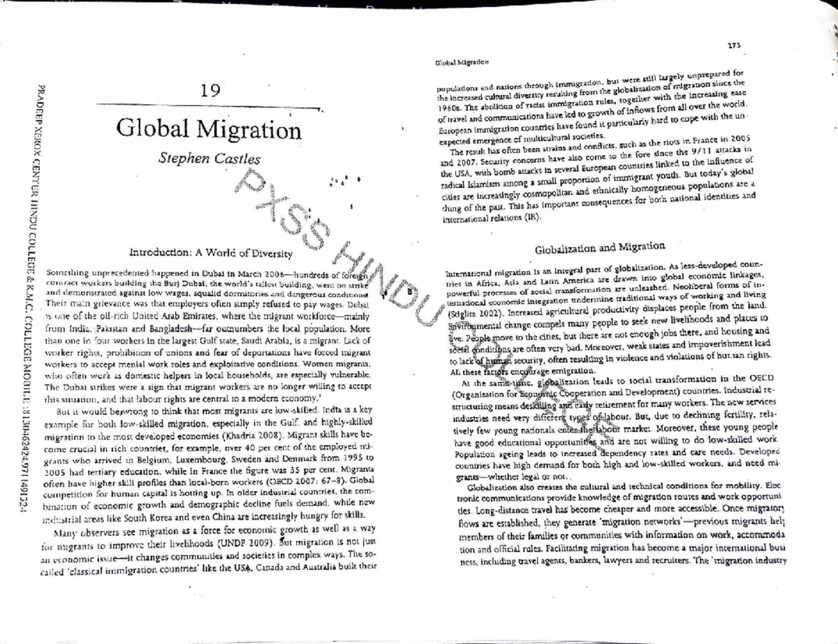 273 Global Migration: Cultural Diversity and Challenges in a Globalized ...