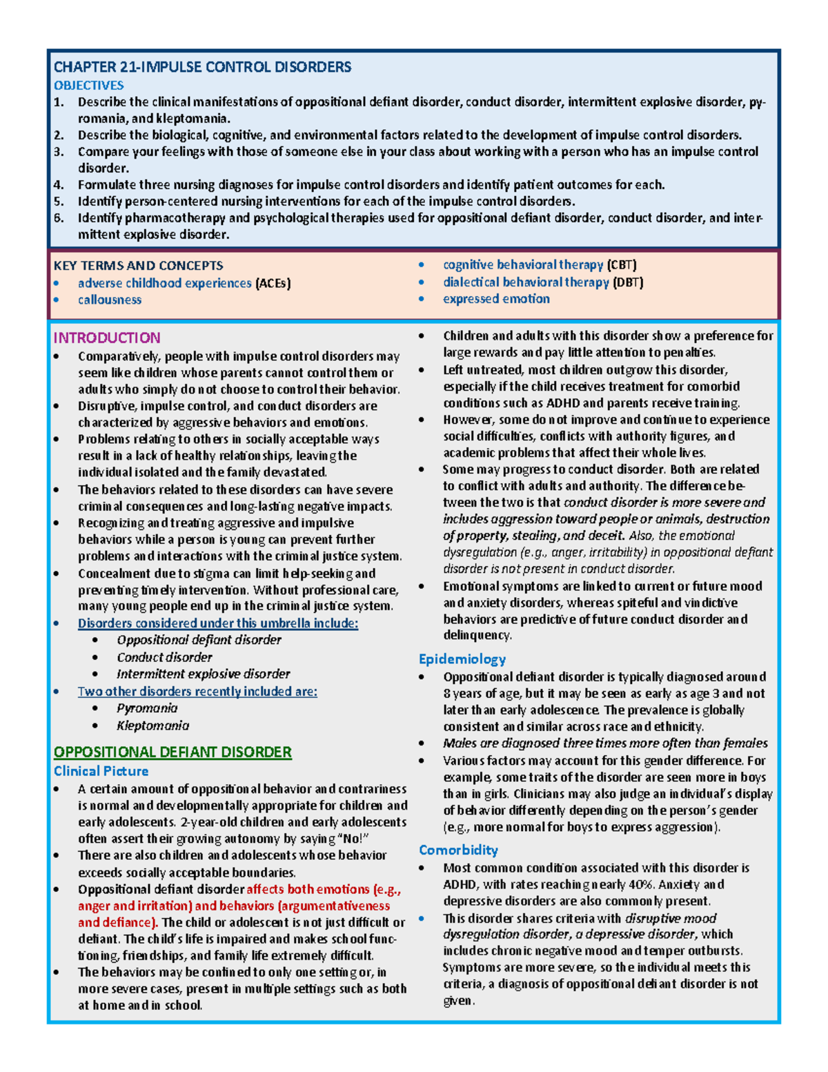 Psych 21: Impulse Control Disorders Overview and Nursing Interventions ...