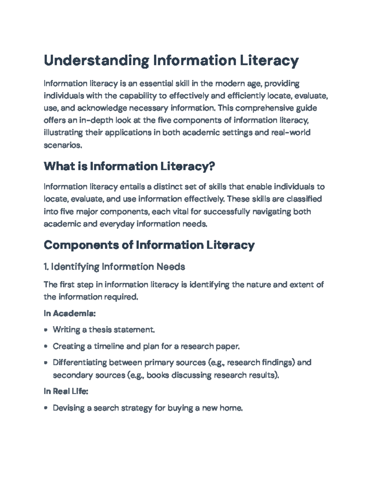 Understanding Information Literacy: Essential Skills for Success ...