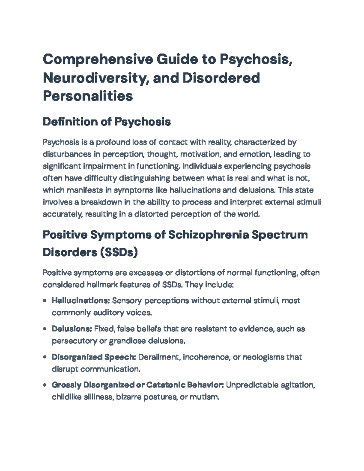 Comprehensive Overview of Neurodiversity, Psychosis, and ADHD Disorders ...