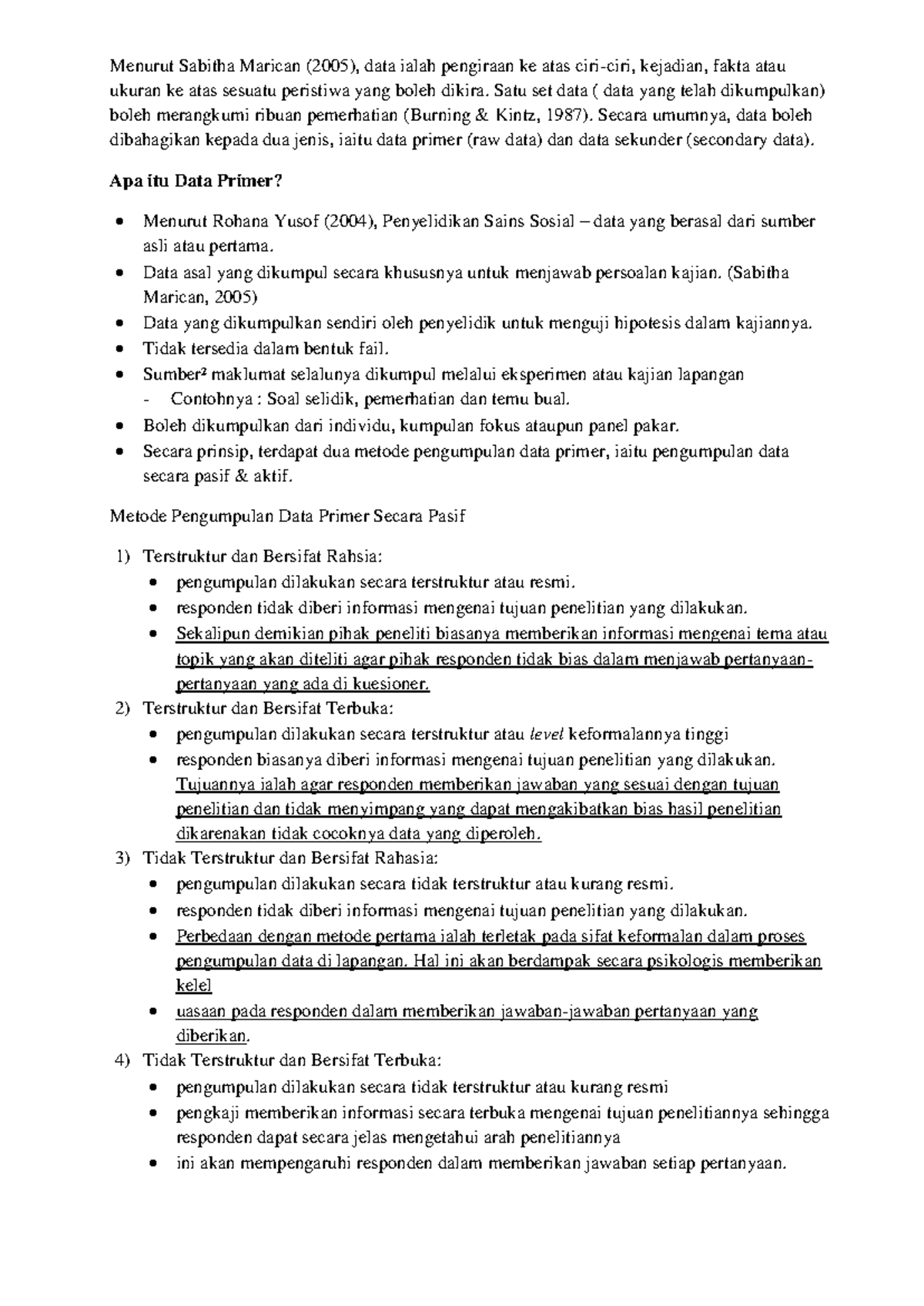 72778808 Kaedah Pengumpulan Data: Primer dan Sekunder - Studocu