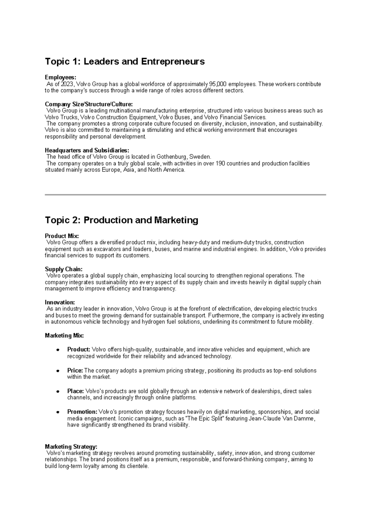 Volvo Group Overview: Leaders, Innovation, and Marketing Strategies ...