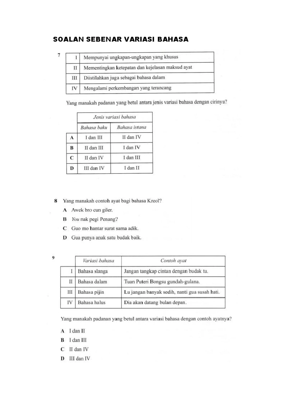 Nota Kata Tugas dan Fungsinya dalam Bahasa Melayu - Studocu