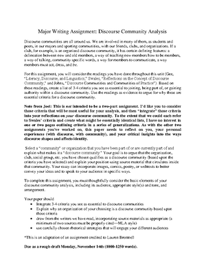 Major Writing Assignment #1 Daehnke - Major Writing Assignment 1: What ...