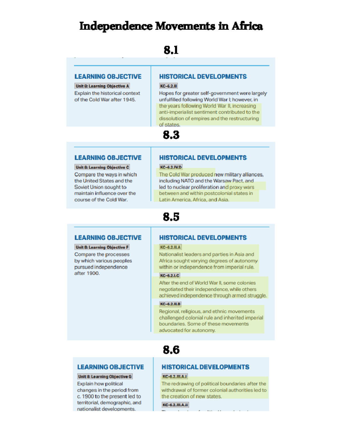 Independence Movements in Africa: Key Figures and Challenges (HIST 101 ...