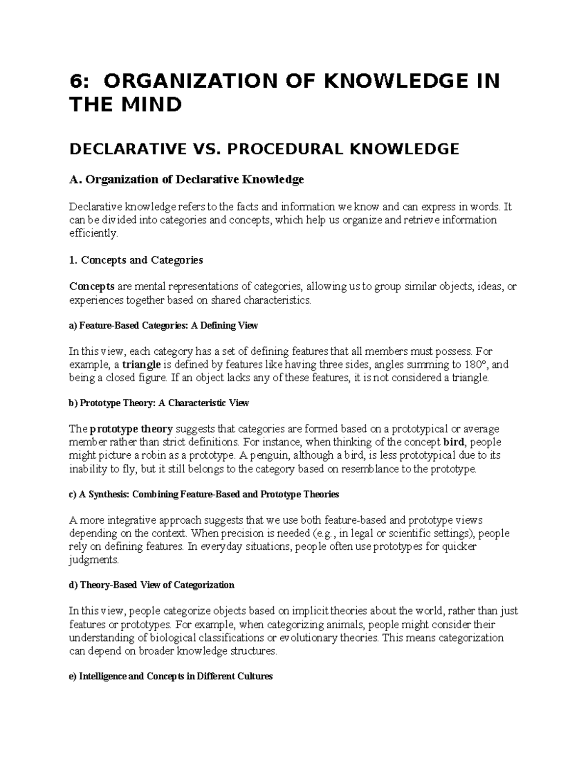 Psych-10-6 - Cognitive psychology 2nd year - 6: ORGANIZATION OF ...