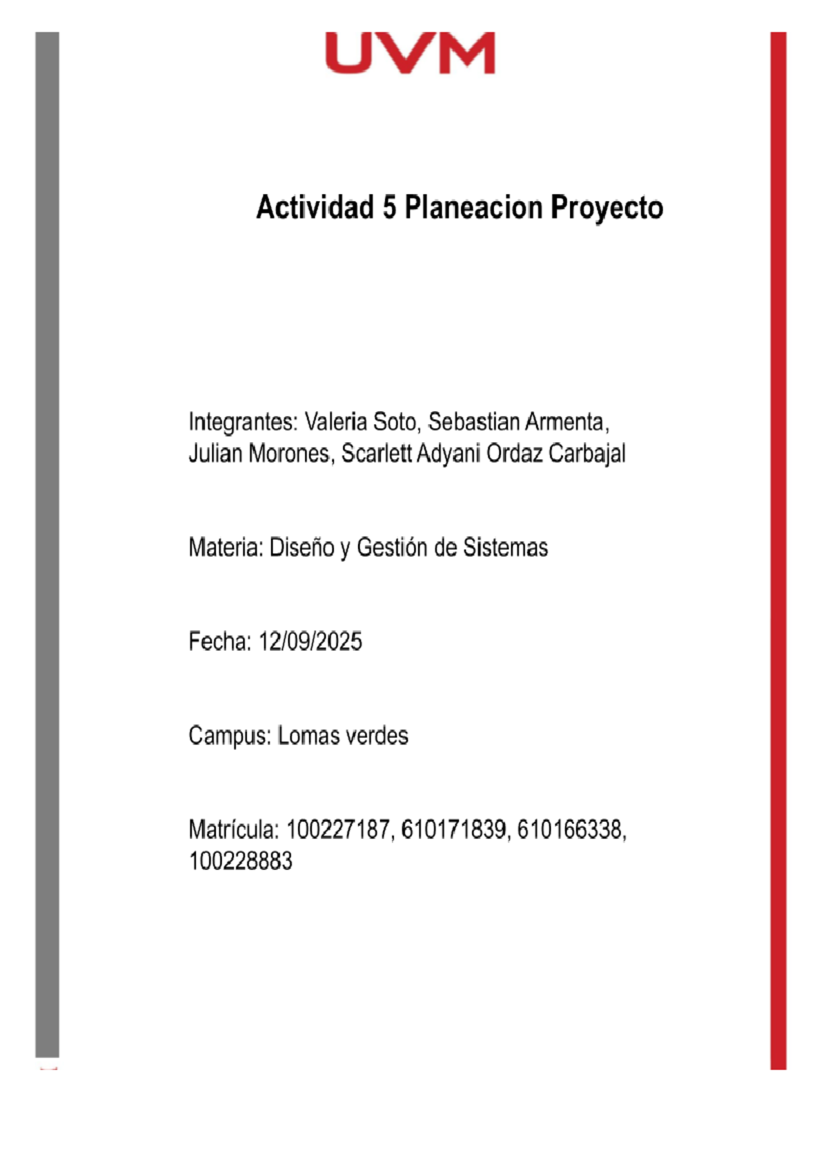 A3 JMH - Plan de Trabajo y Riesgos para Proyecto TI Integrador - Studocu