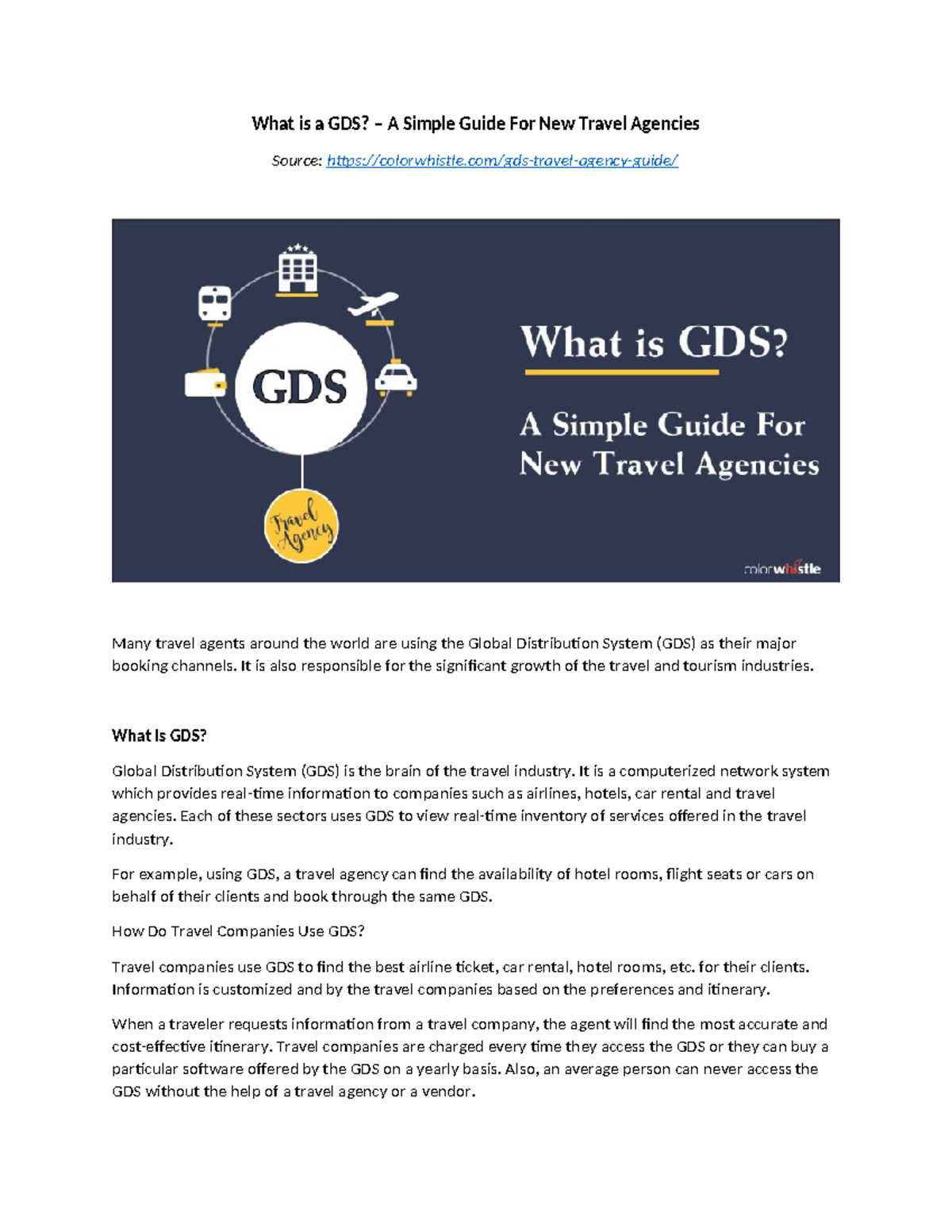 Understanding GDS: A Guide for New Travel Agencies - Studocu