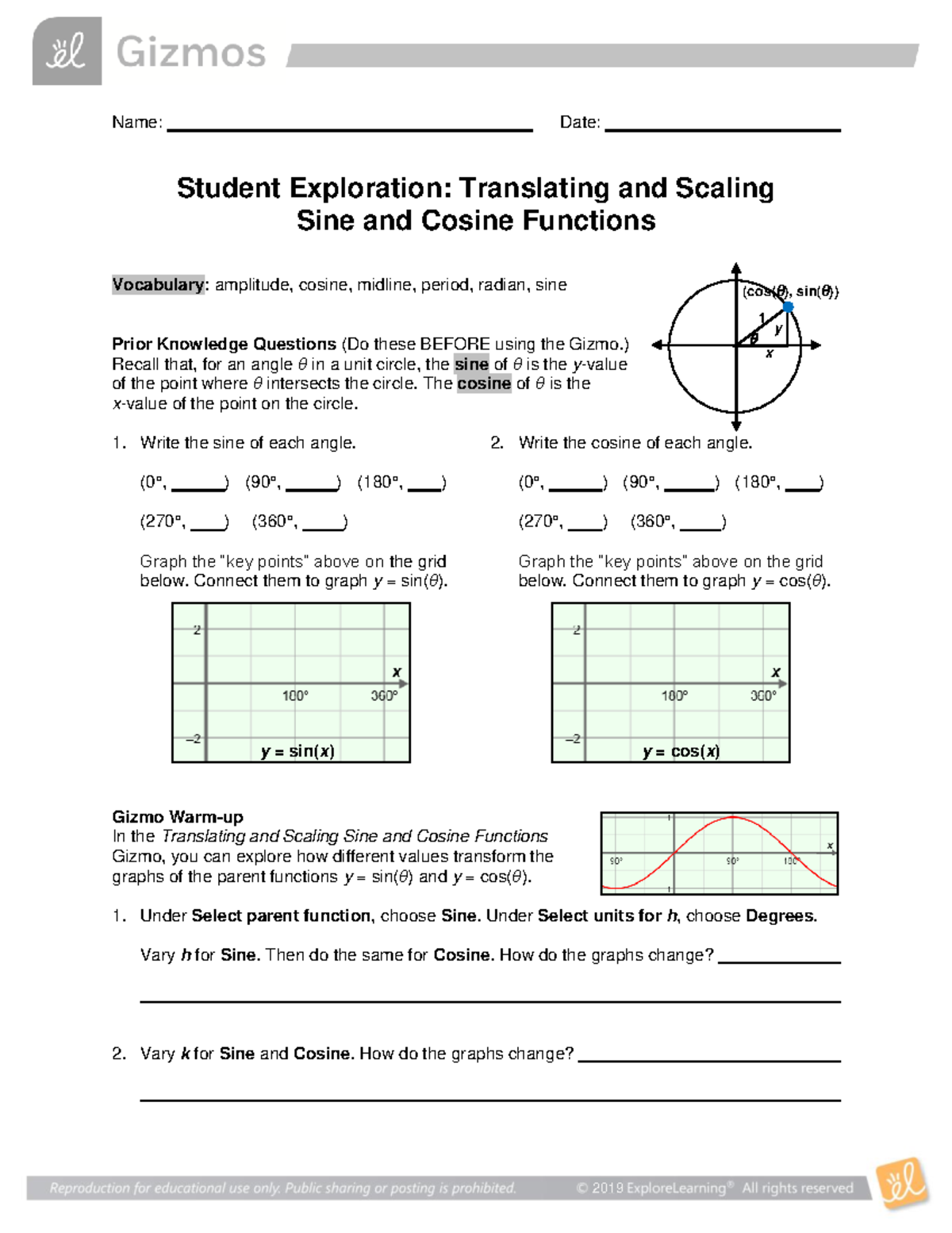 Translating and Scaling Sine & Cosine Functions SE-210621-160403 - Studocu