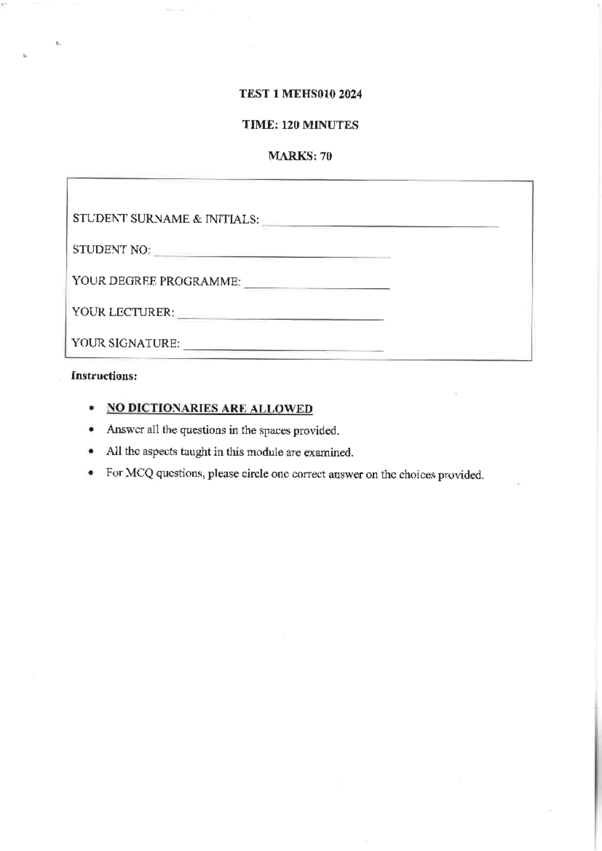 COGNITIVE ASSESSMENT OF MINNESOTA STANDARDISED ASSESSMENT FOR ...