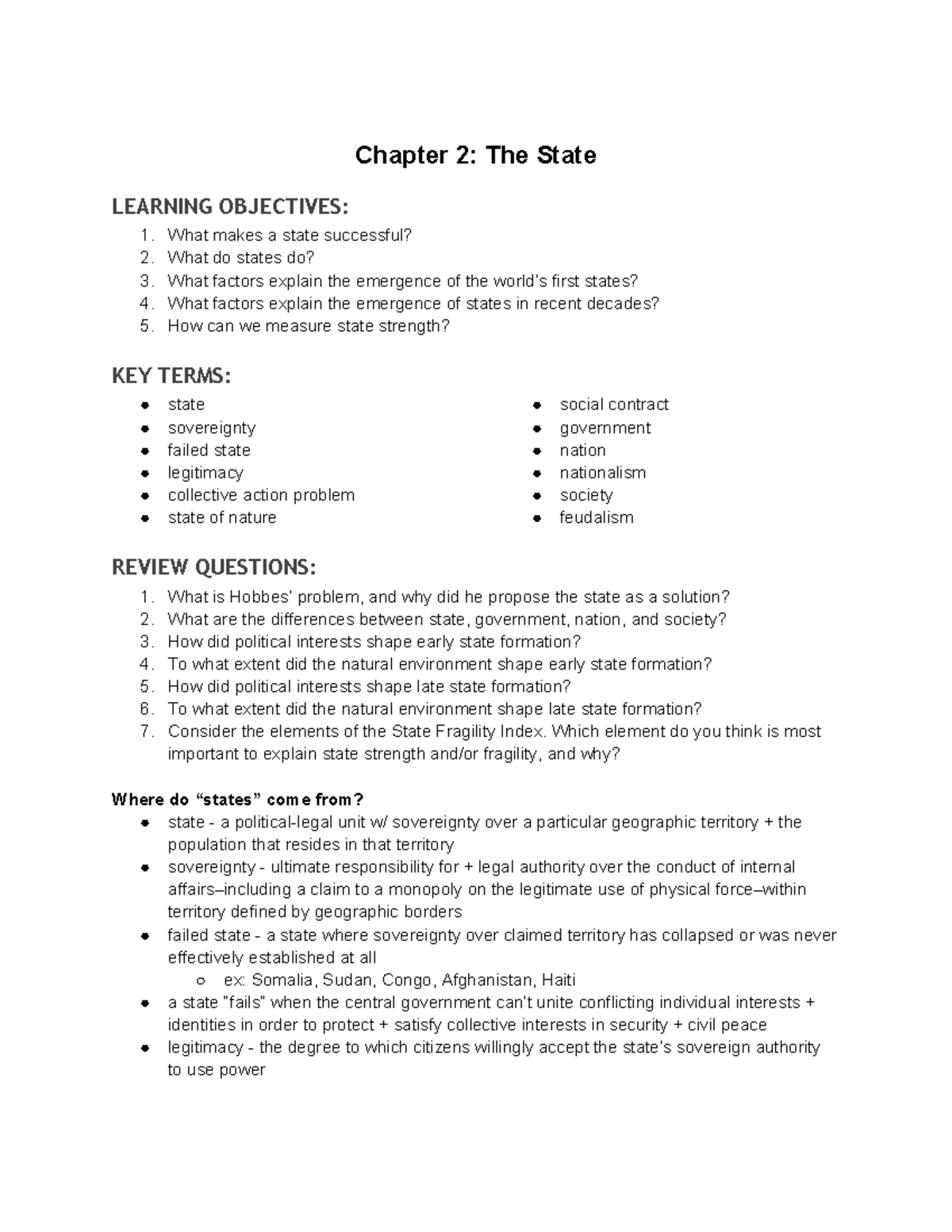 Comparative Politics Coursed - Chapter 2: The State Explained - Studocu