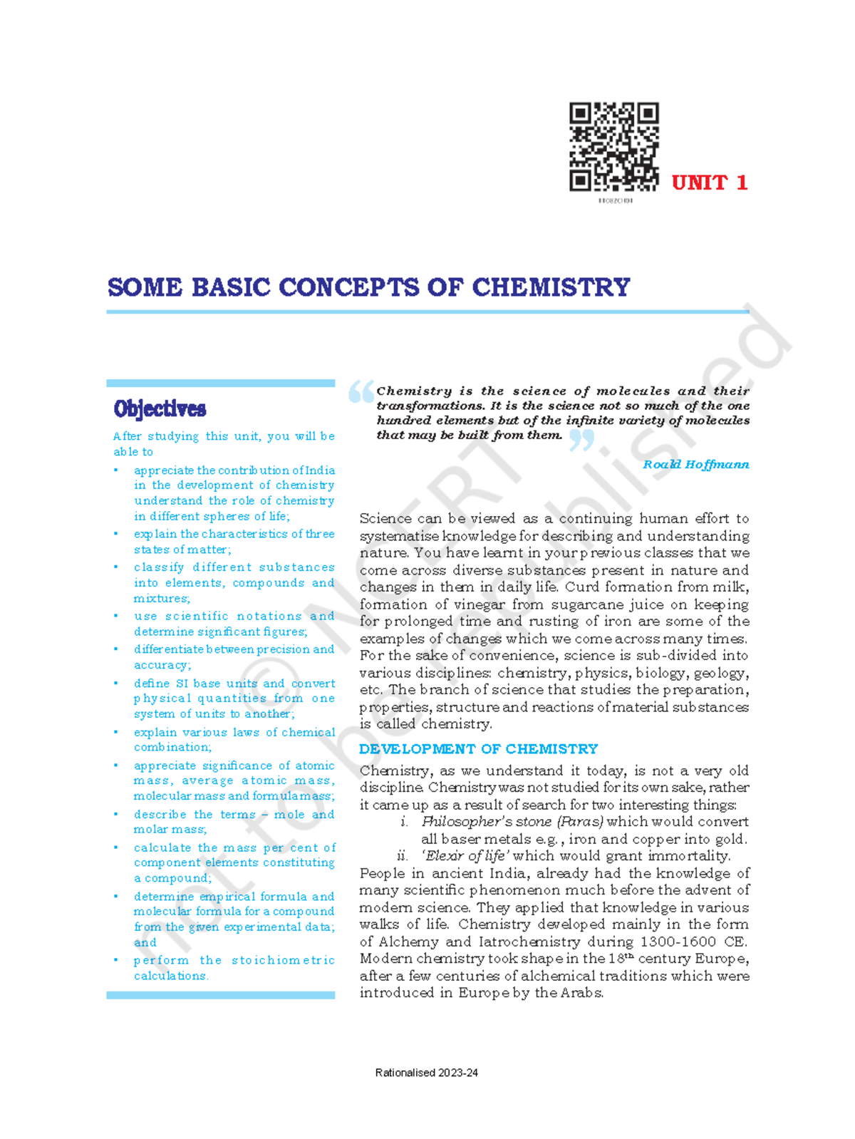 Unit 1: Basic Concepts of Chemistry - Introduction & Importance (Ch1 ...