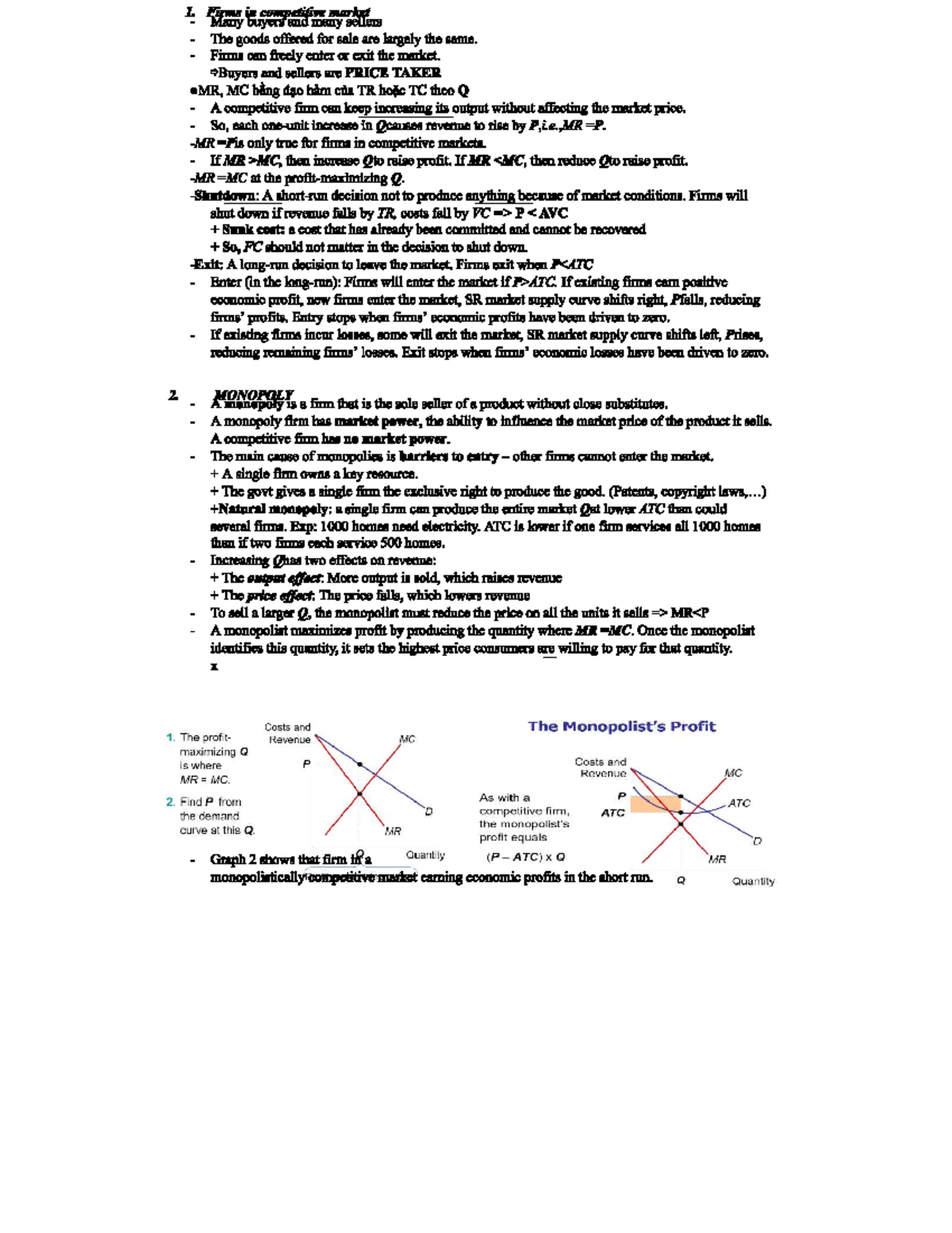Revision - Final Exam - Microeconomics (Micro) Notes on Market ...