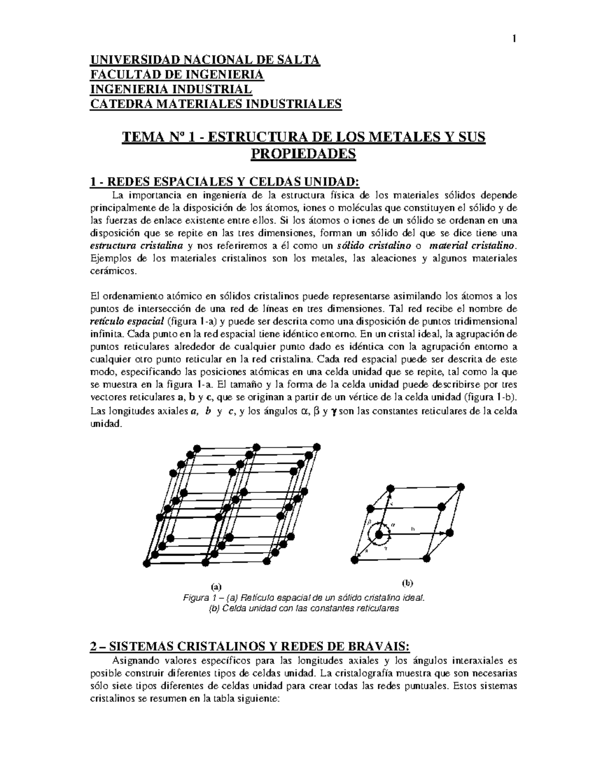 Tema 1: Estructura de Metales y Propiedades Cristalinas - INGENIERÍA ...