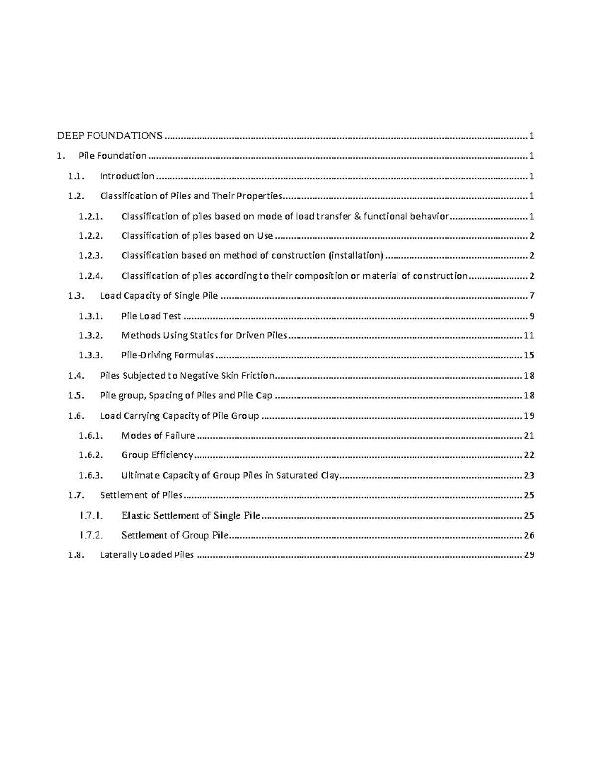 CEN4202: Lecture Notes on Pile Foundations and Load Capacity Analysis ...
