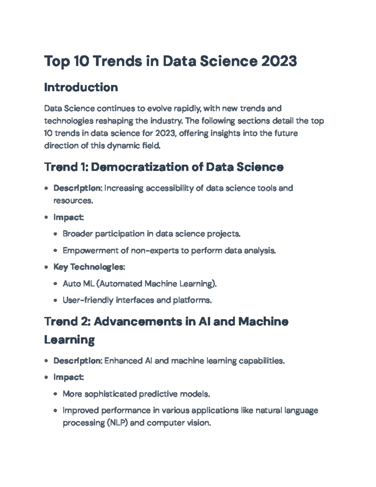 Top 10 Data Science Trends for 2023: Insights and Innovations - Top 10 ...