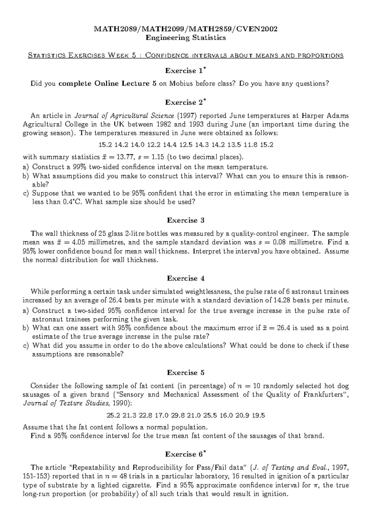 Exercise 5 - week 5 lab questions - MATH2089/MATH2099/MATH2859/CVEN ...