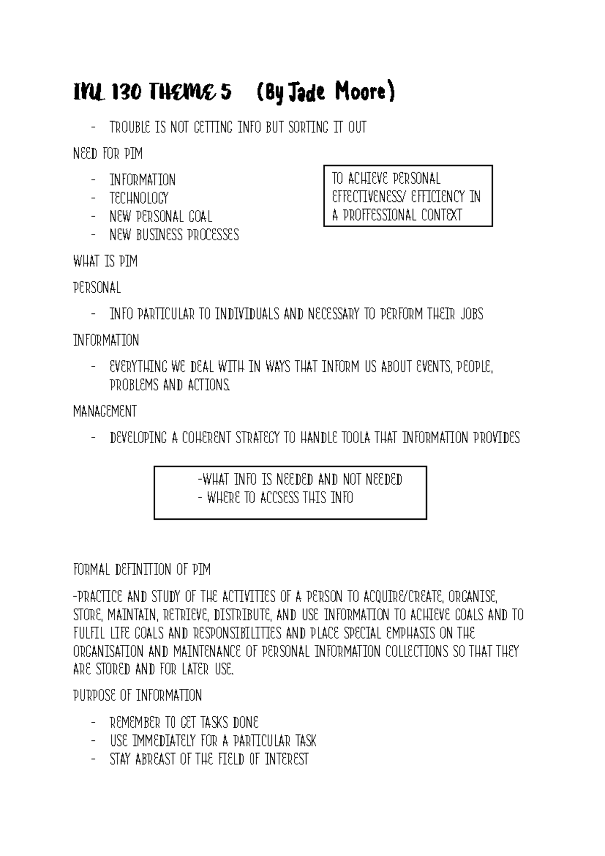 INL 130 Theme 5 - INL 130 THEME 5 - TROUBLE IS NOT GETTING INFO BUT ...