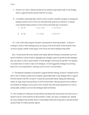 D172 Task 4: Evaluating Assessment Practices for Student Learning - Studocu