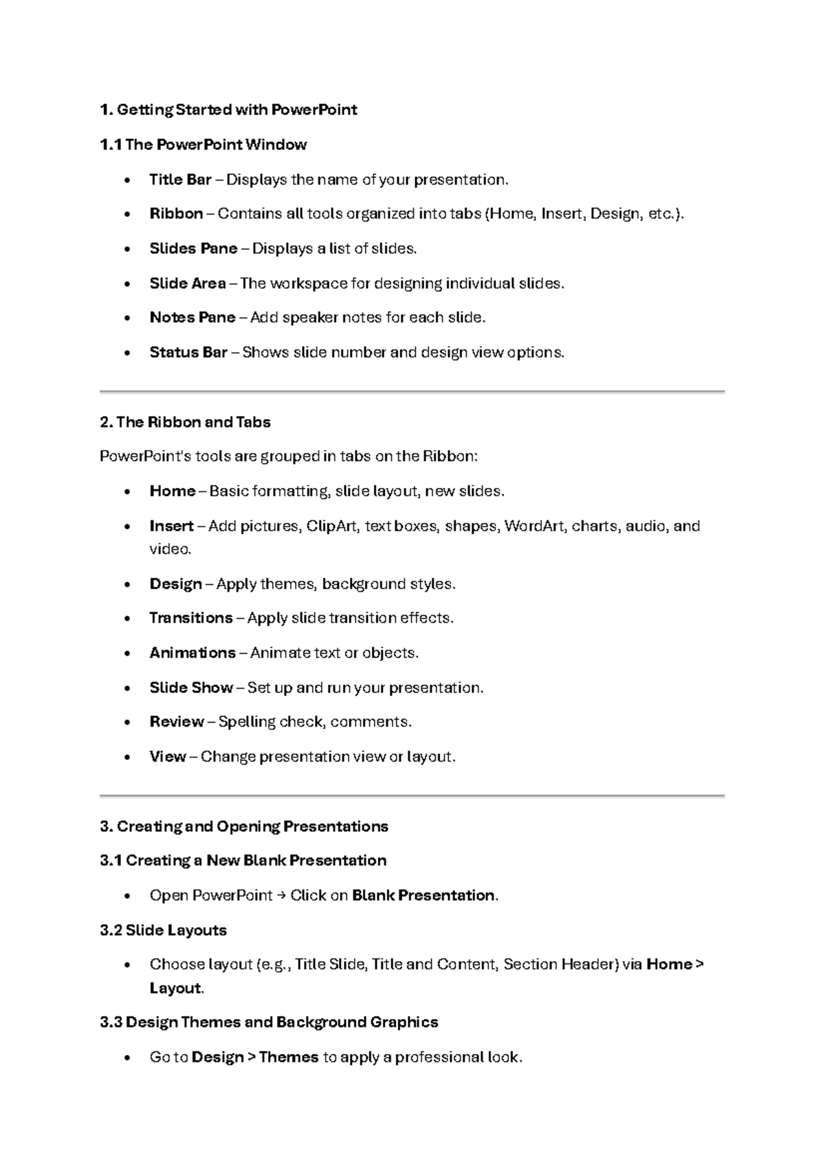 PowerPoint Basics: A Guide to Creating Presentations - Studocu