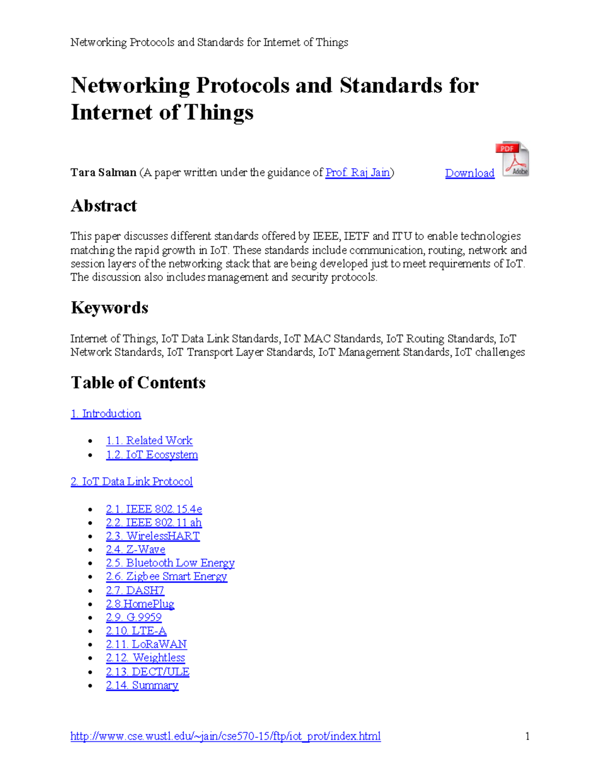 Networking Protocols and Standards for IoT: A Comprehensive Overview ...