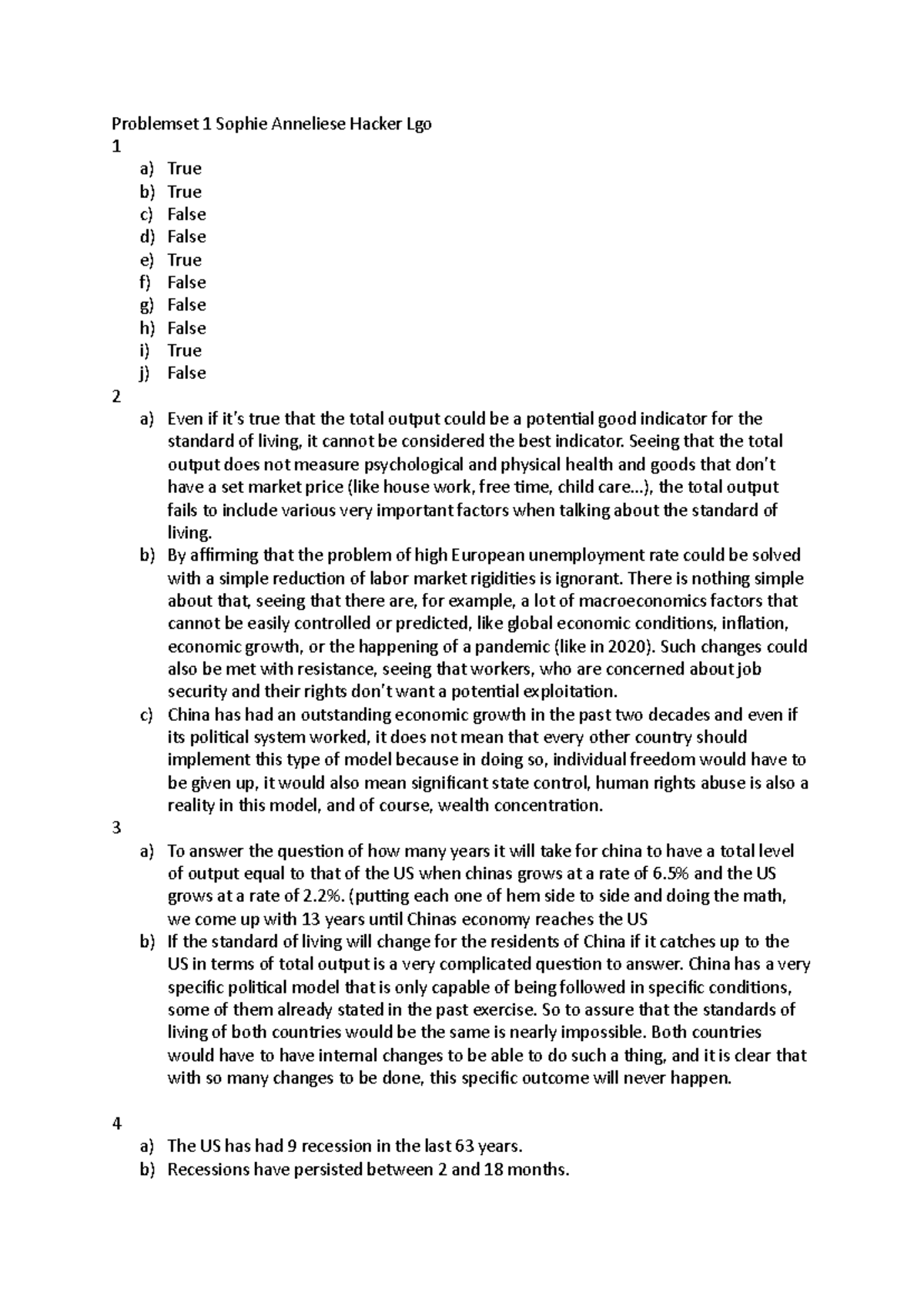 Problemset 1 (UK): Economic Indicators and Growth Analysis - Studocu