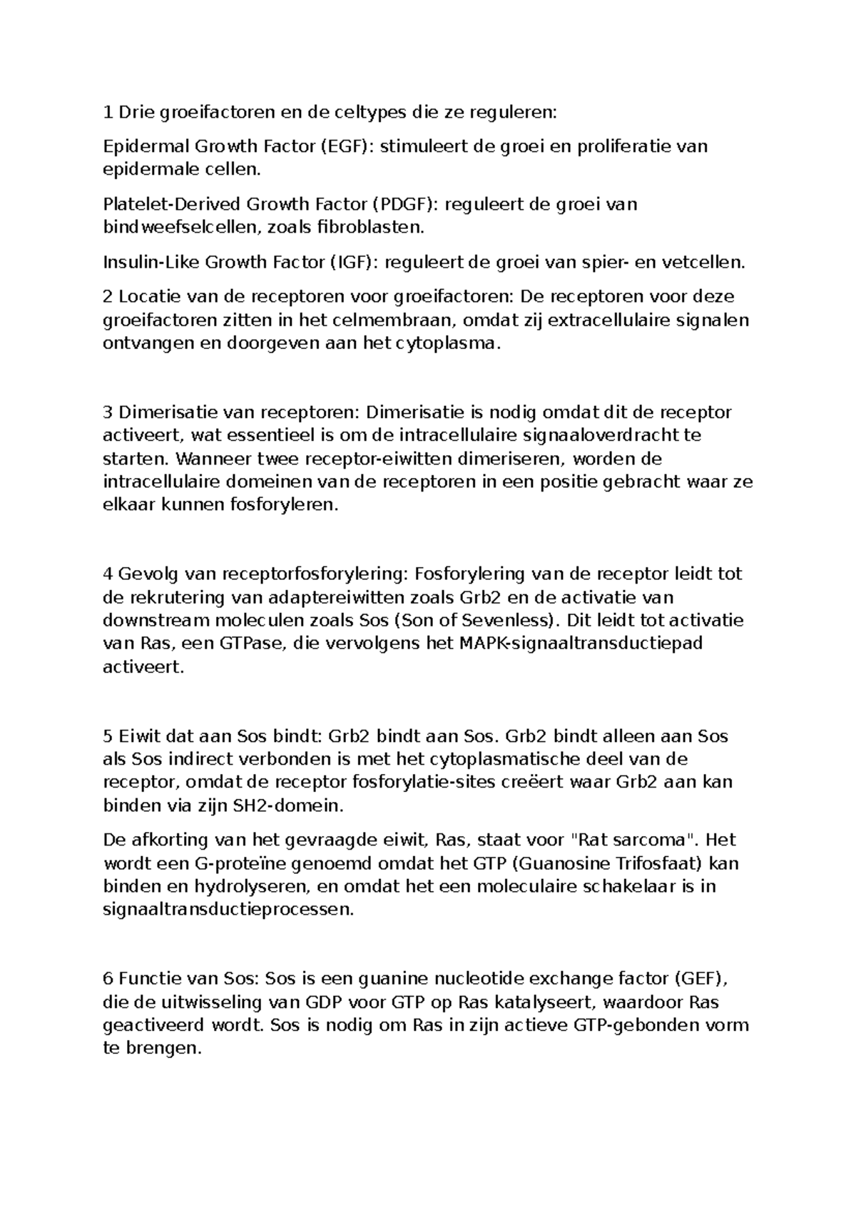 Drie Groeifactoren en Hun Regulatie van Celtypes: EGF, PDGF, IGF ...