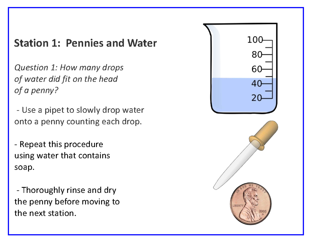 Properties of Water Station Instructions: Experiments & Observations ...