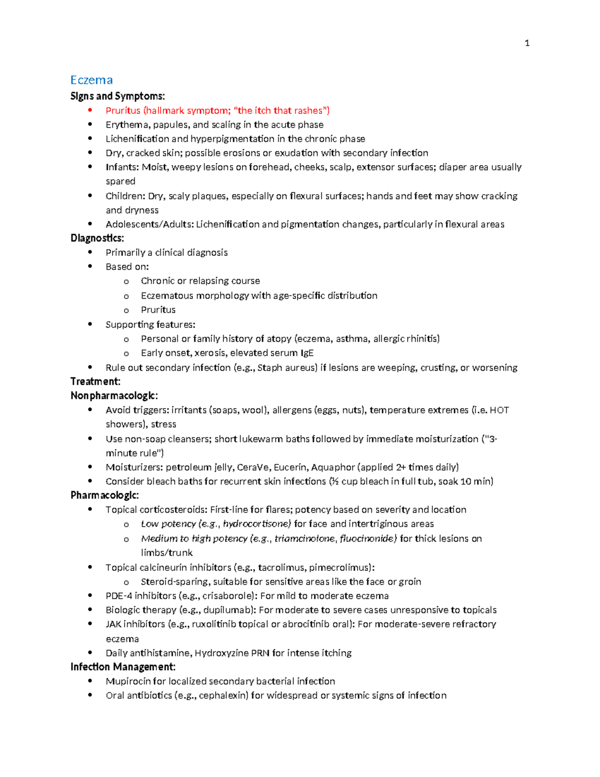 Skin Disorders Diagnosis and Treatment Overview (MDI 301) - Studocu