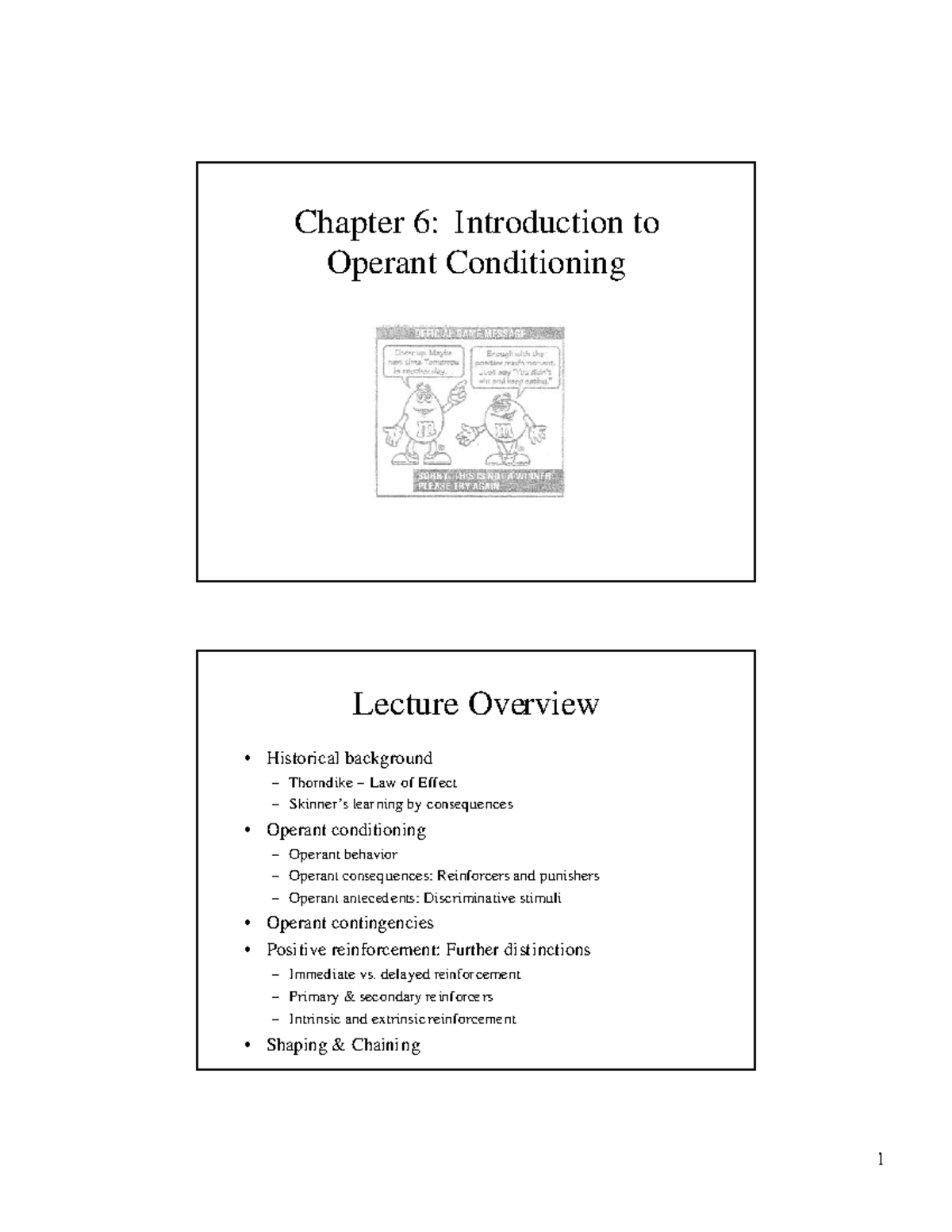 PSY 101: Chapter 6 - Overview of Operant Conditioning Concepts - Studocu