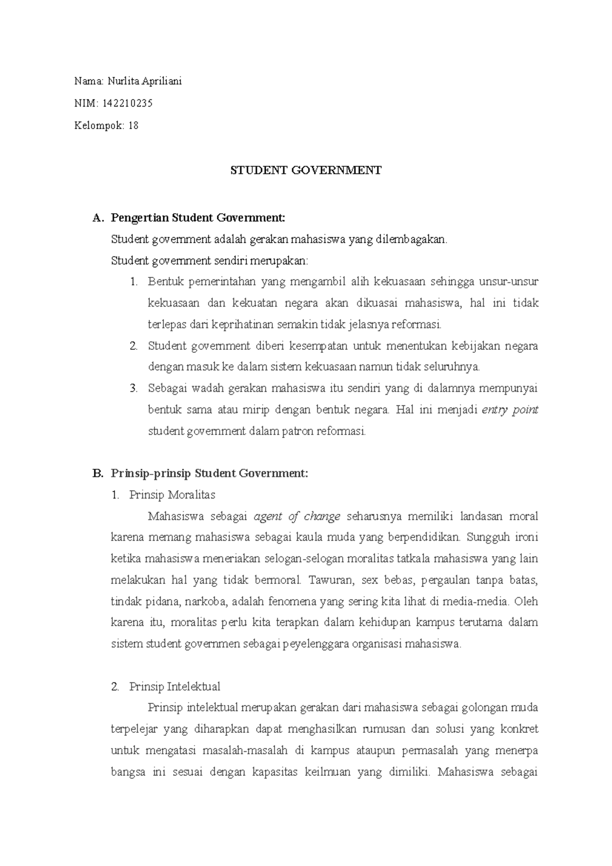 Student Government: Principles and Definitions Explained - Studocu