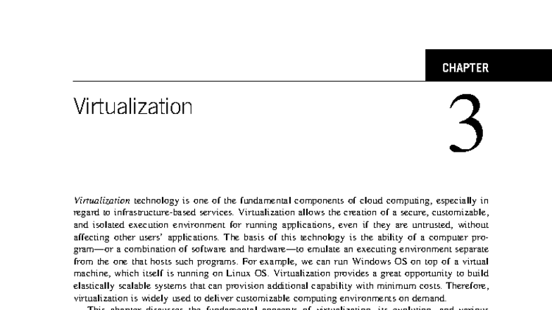 CHAPTER 3: Characteristics of Virtualized Environments in Cloud ...