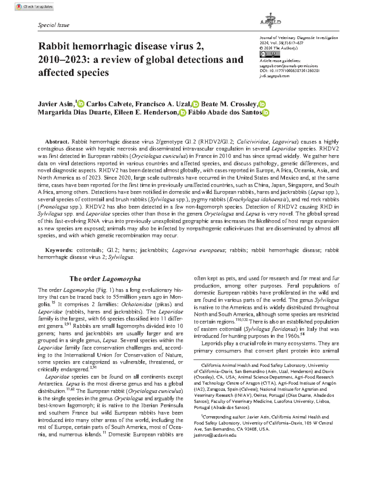 1260281 RHDV2: Global Detections & Affected Species Review (2010-2023 ...