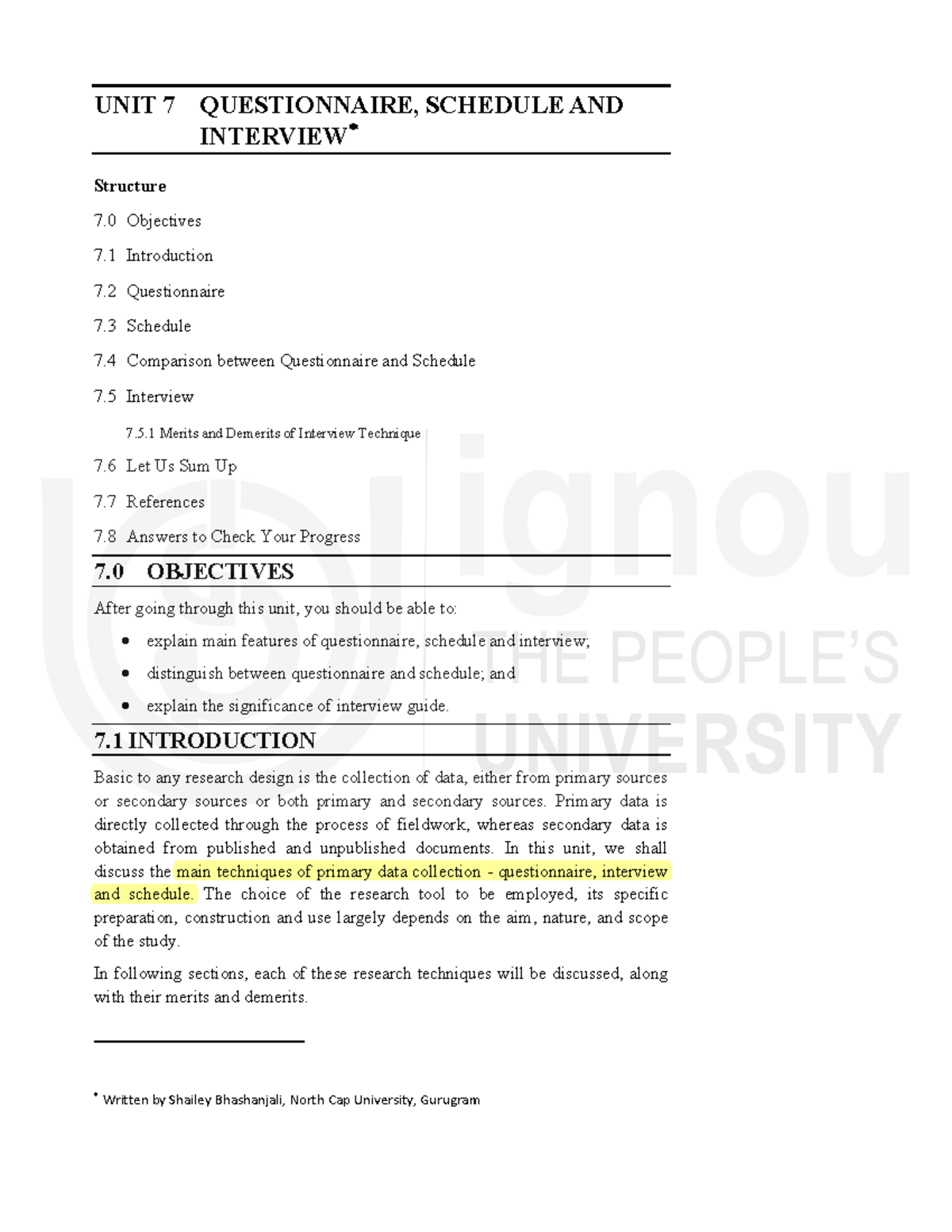 Data Collection Techniques: Questionnaires, Schedules, and Interviews ...