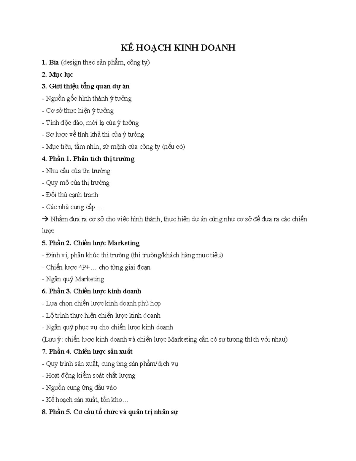 KHKD 1: Hướng Dẫn Viết Kế Hoạch Kinh Doanh Chi Tiết - Studocu
