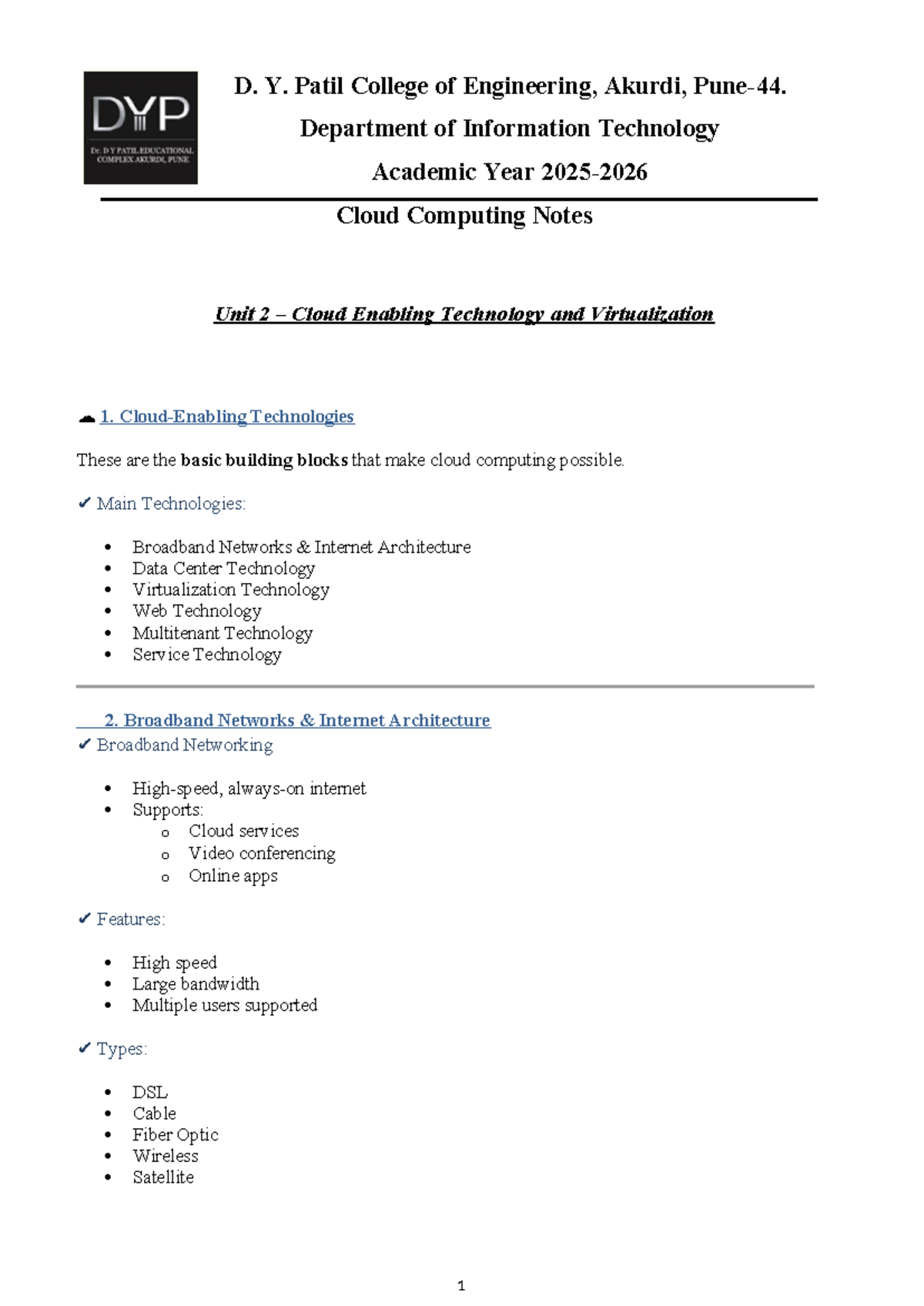 CC IT Cloud Computing Unit 2: Enabling Tech & Virtualization Notes ...