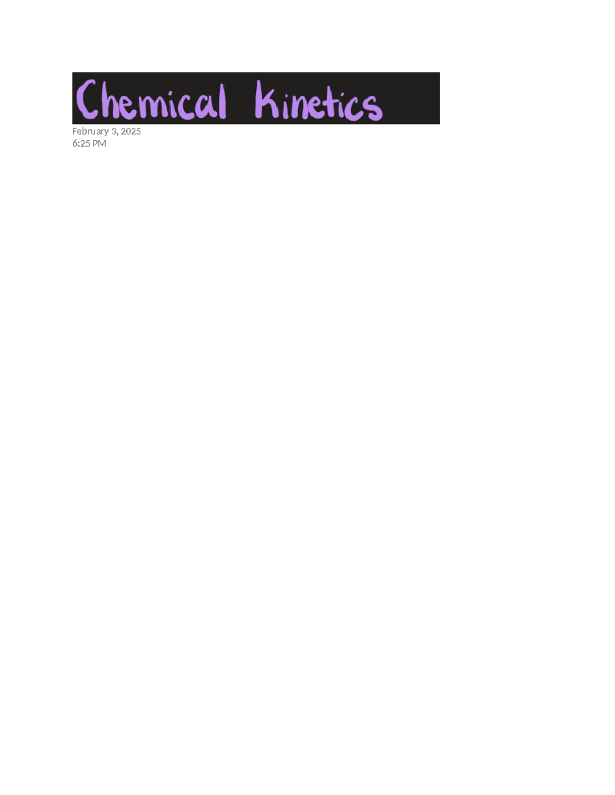 Chemical kinetics - These are actually textbook notes that I took from ...