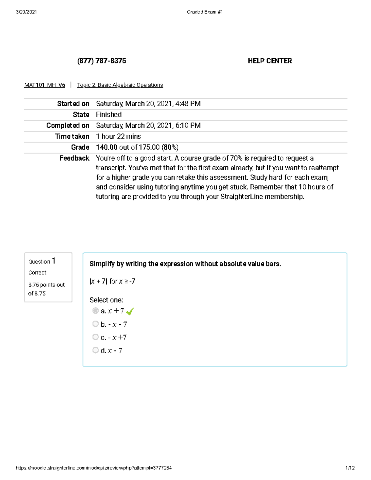 Graded Exam 1 MAT101 Straighterline - Deprecated API usage: The SVG ...