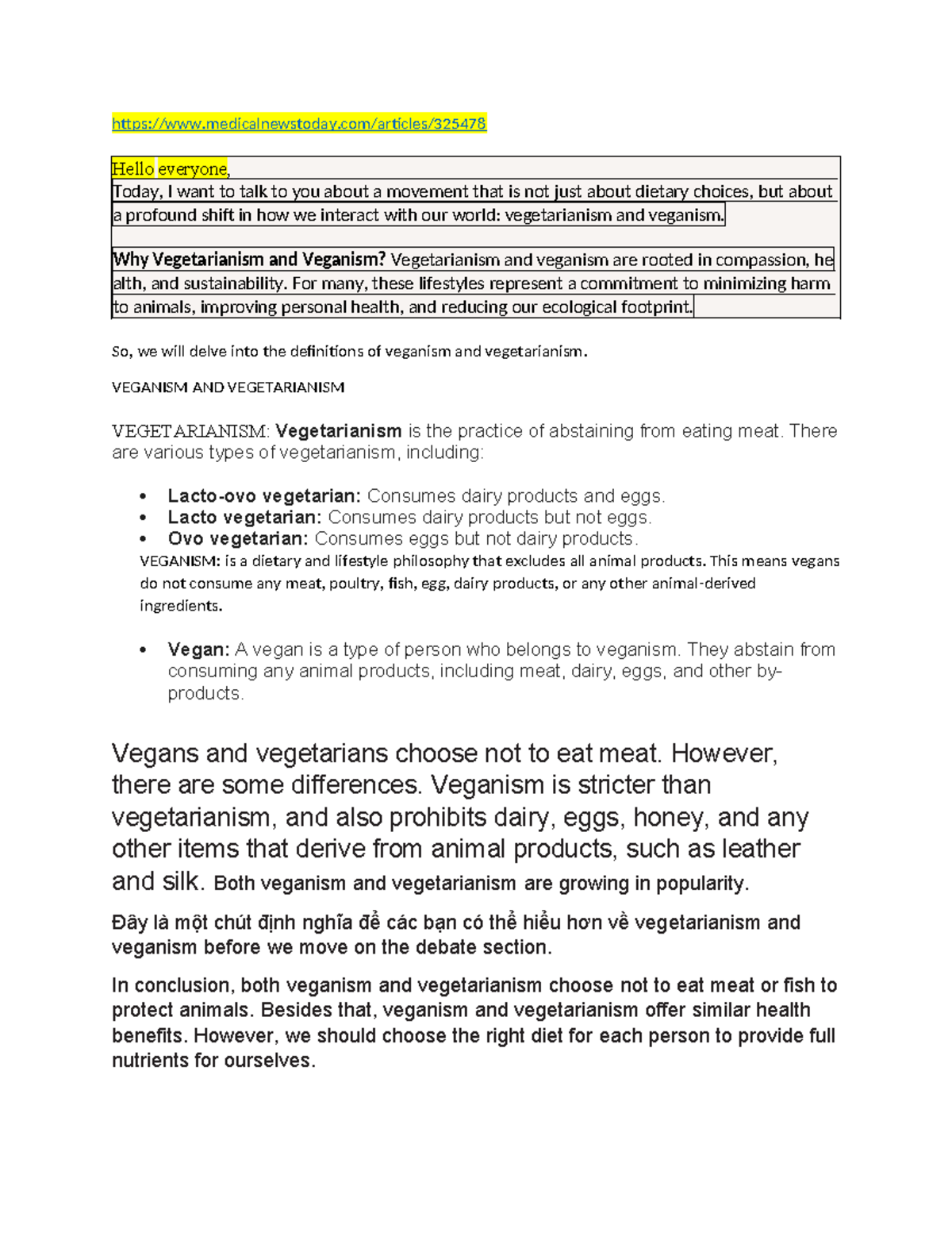 Veganism and Vegetarianism: Understanding Dietary Choices - Studocu