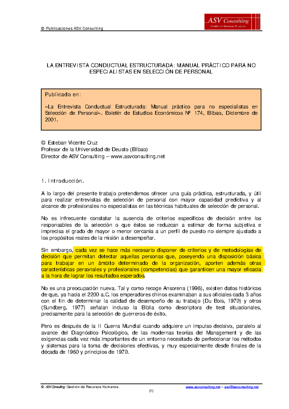 Guía Práctica sobre la Entrevista Conductual Estructurada en Psicología ...
