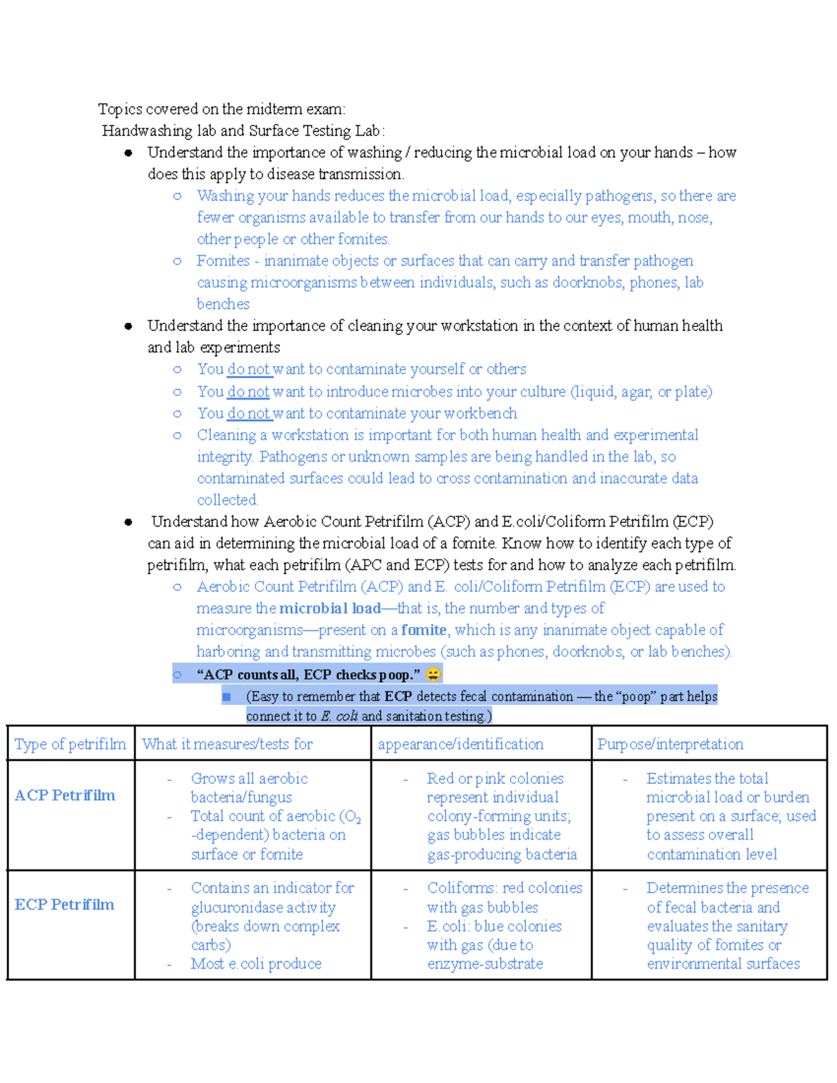 Microbiology Lab Midterm Study Guide: Key Concepts & Techniques - Studocu