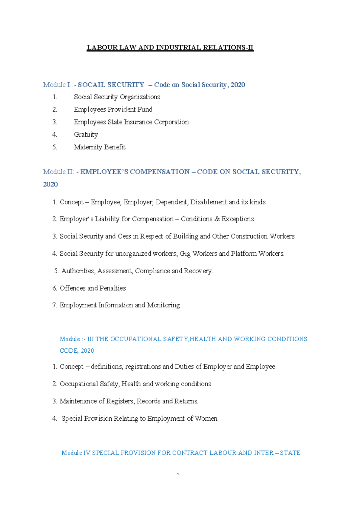 Labor Law & Industrial Relations II: Comprehensive Overview - Studocu